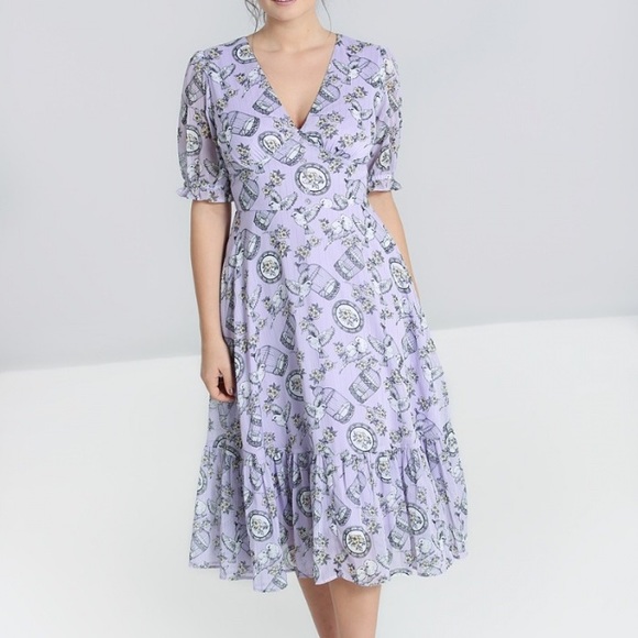 Hell Bunny | Dresses | Hell Bunny Willow Sparrow Dress Lilac Midi | Poshmark